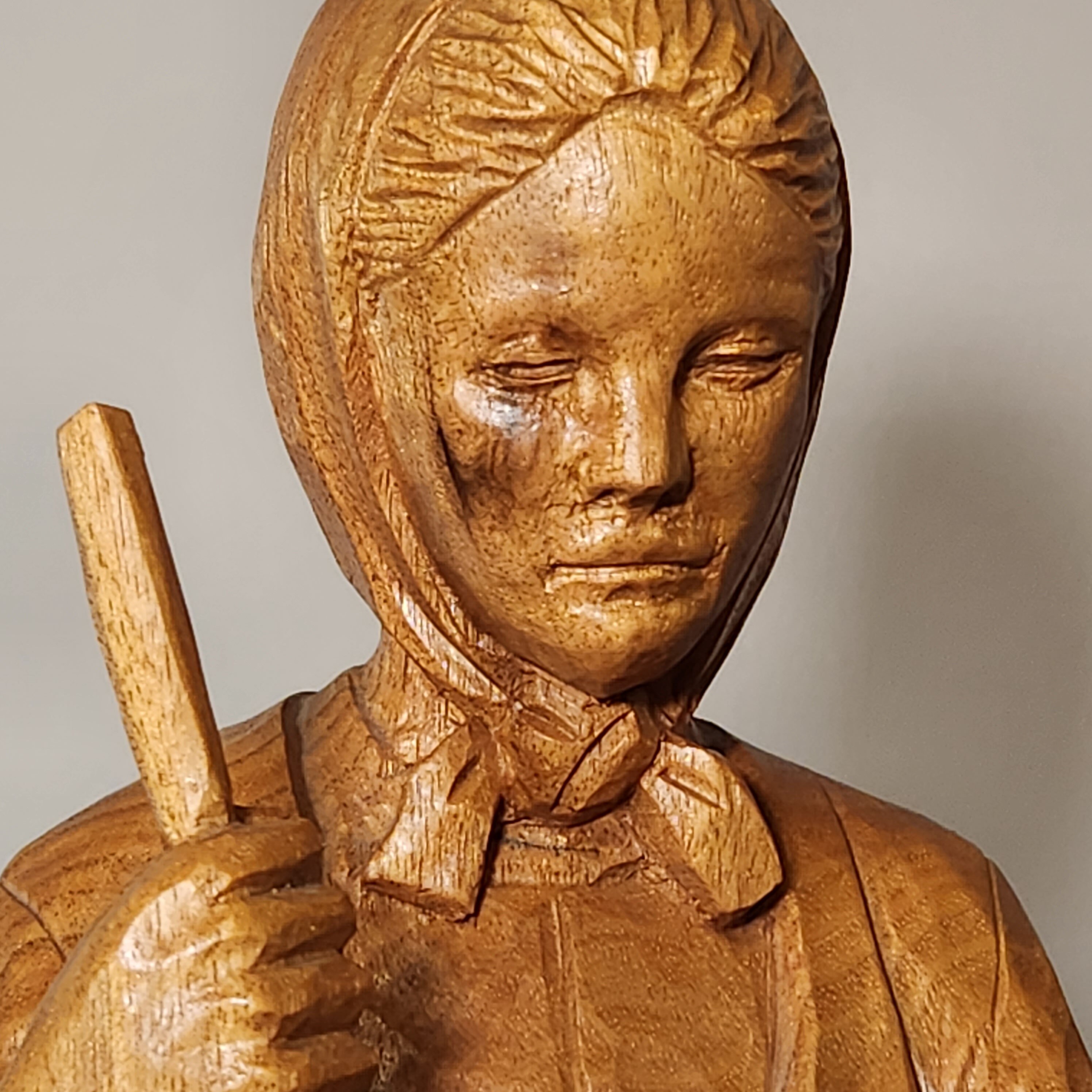 1988 Fernard Bourgault Wood Sculpture, Artist Signed, Canadian Folk Art ...