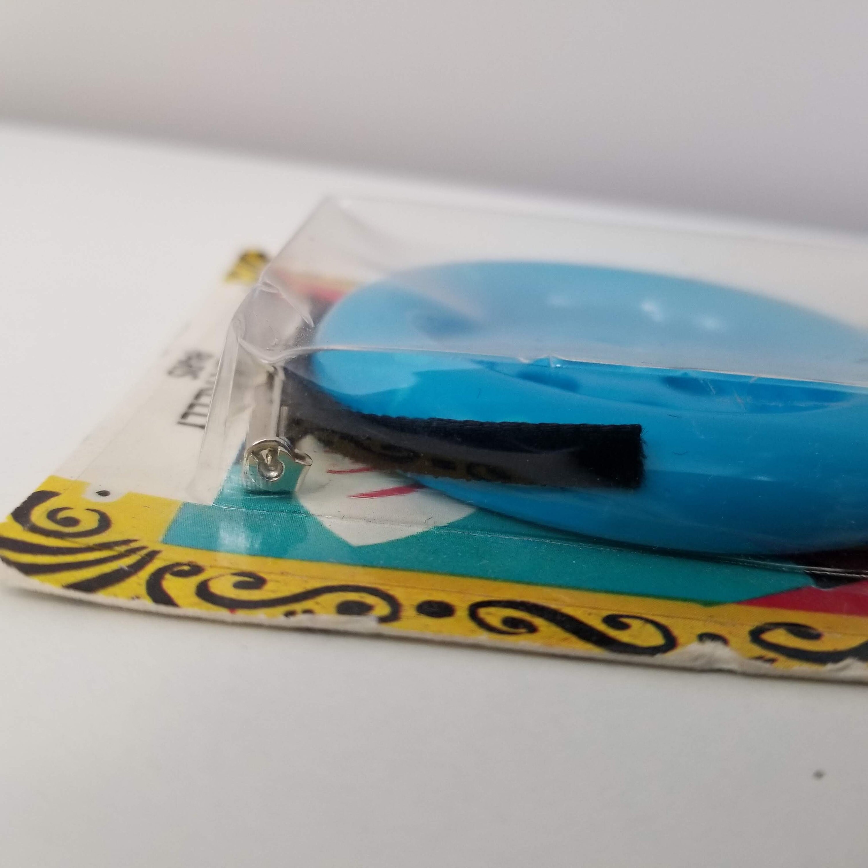 PATRICK KELLY Blue Designer Oversized Button, Pin Kit, Brooch, New in ...