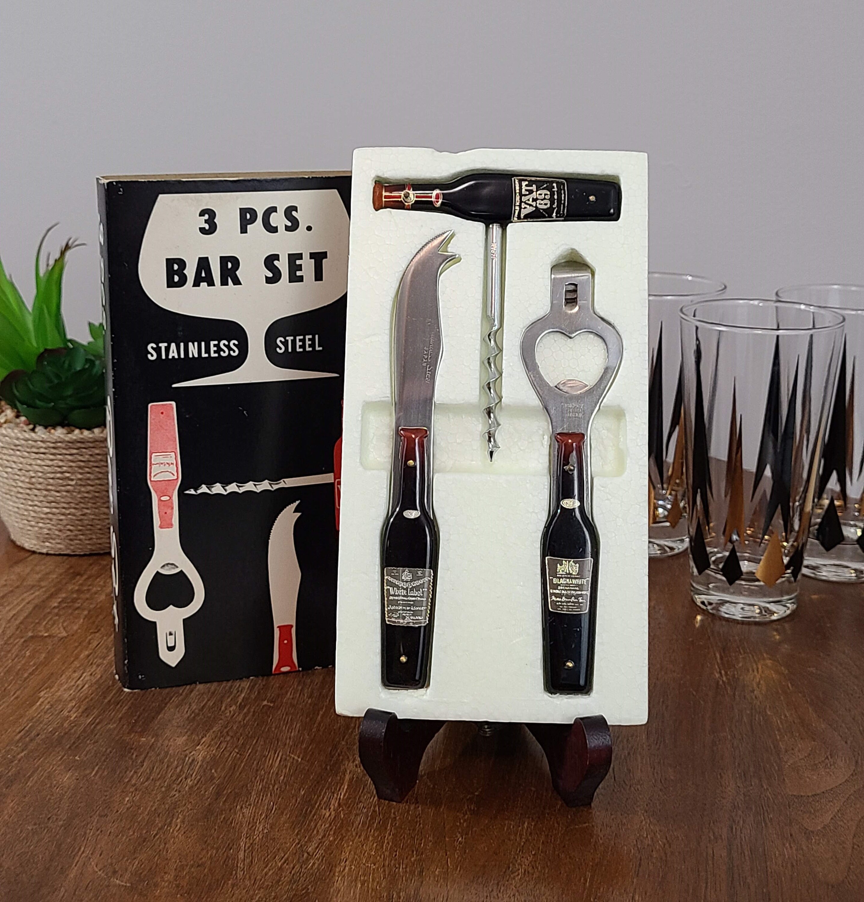 Vintage Scotch Whiskey 3-Piece Bar Tool Set, Vat 69, Dewar's White ...