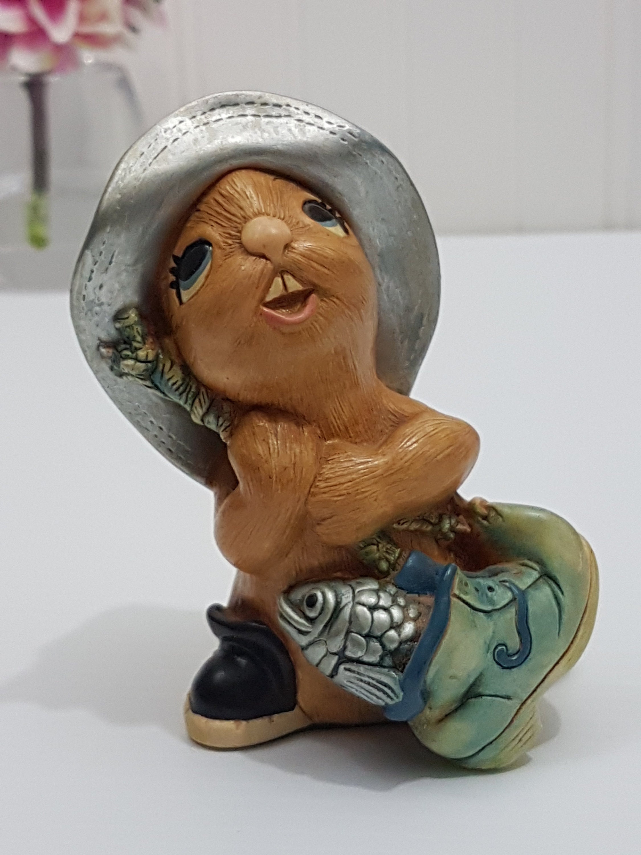 PenDelfin WHOPPER with Silver Brim Hat, Fish in Boot, 1979. Made in ...