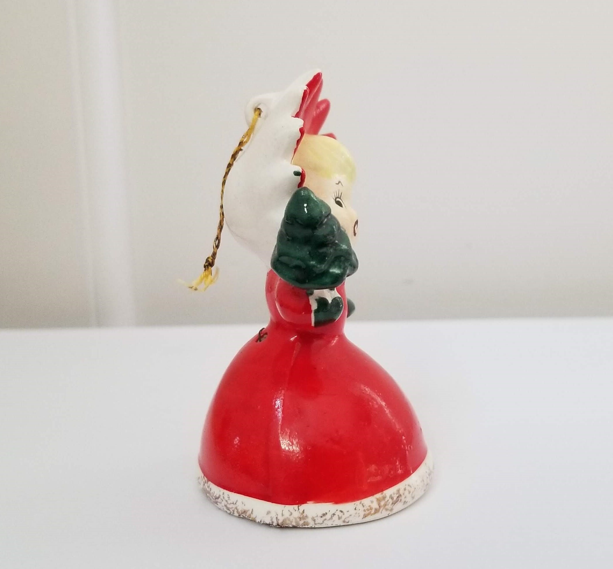 Mid Century Holt Howard Christmas Poinsettia Girl Bell, Original ...