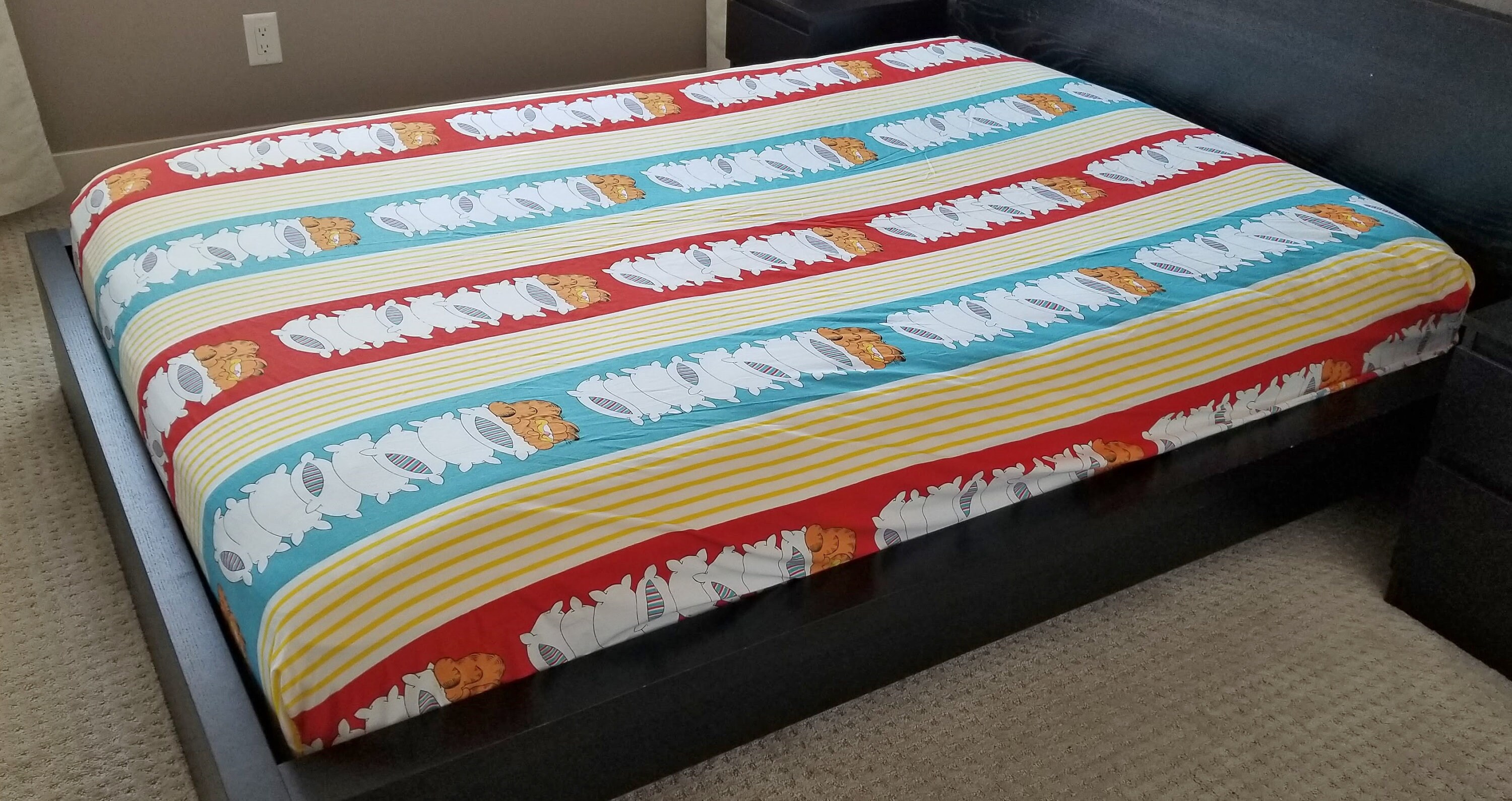 Vintage Garfield Character Double/Full Fitted Sheet~1978~Jim Davis ...