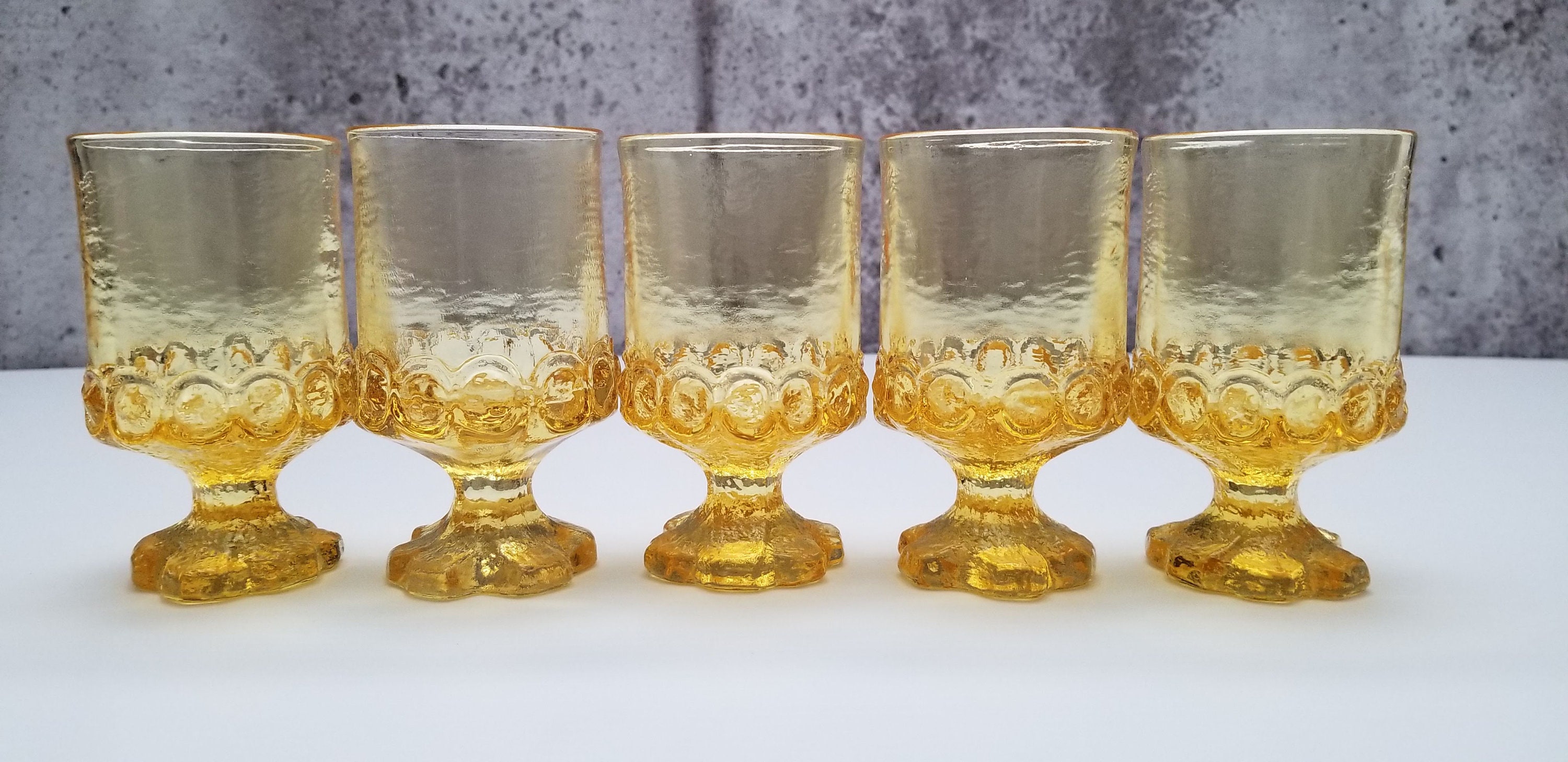 Vintage Tiffin Madeira Cornsilk Yellow Wine or Juice Glasses, 1972-1978 ...