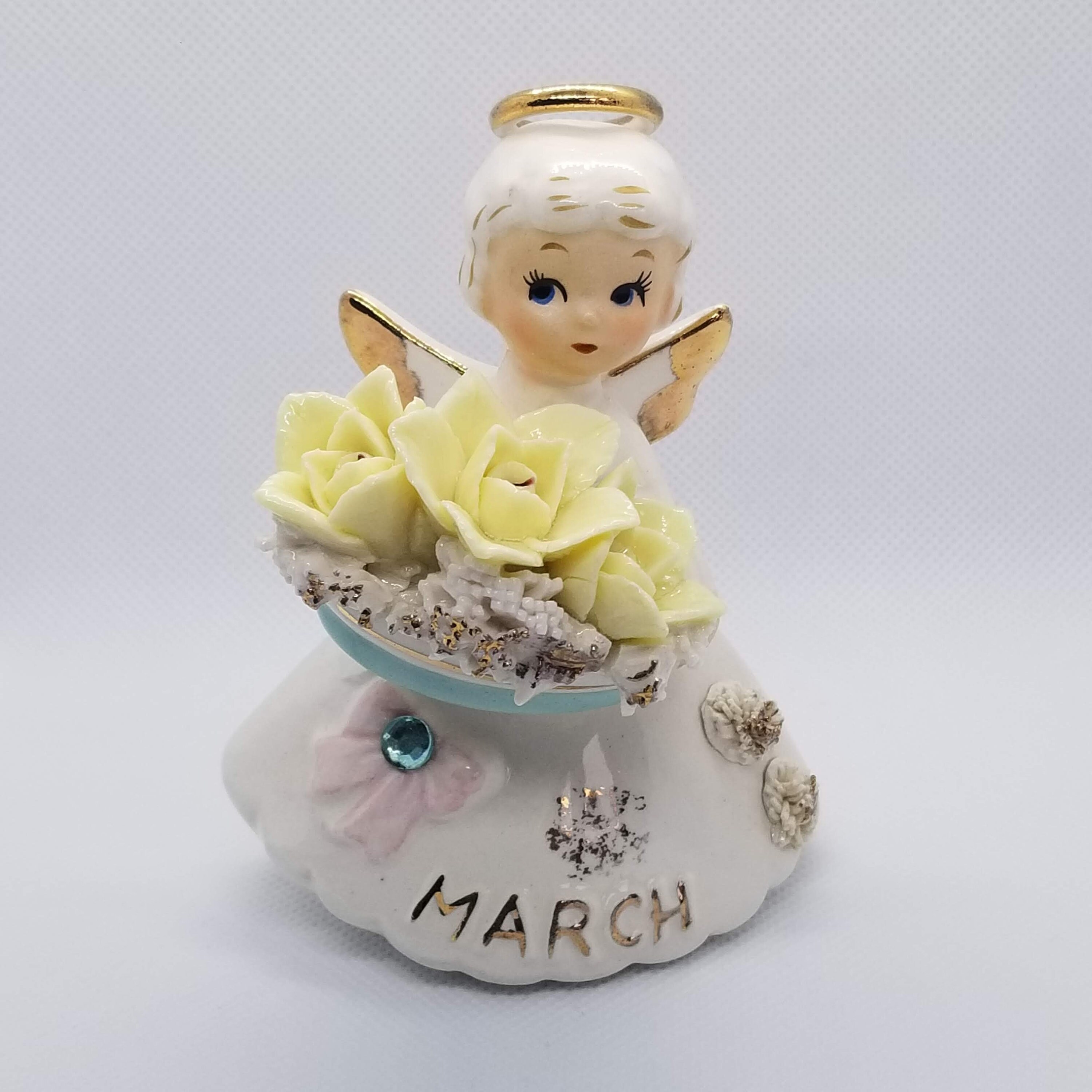 Vintage Lefton March Daffodil Birthday Angel, Made in Japan, Numbered ...