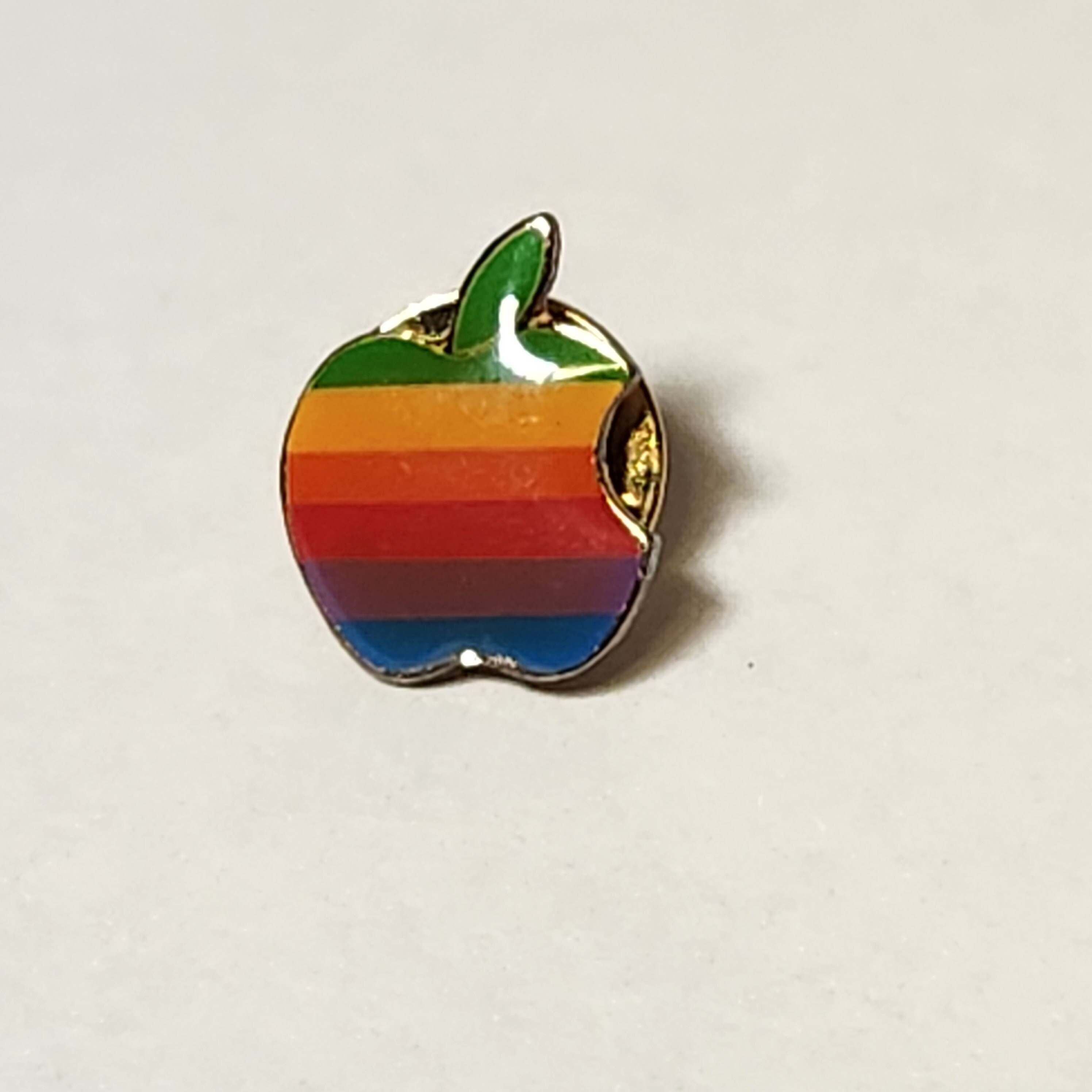 1980s Apple Computers Logo Lapel Pin, Rainbow Pin, Created by Rob ...