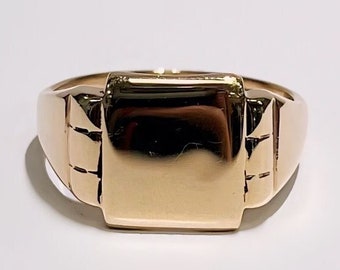9ct Yellow Gold Signet Ring - Etsy