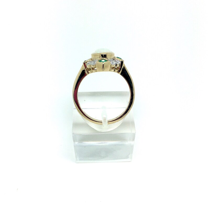 Luke Stockley 9ct Yellow Gold Opal Emerald & Diamond Art | Etsy