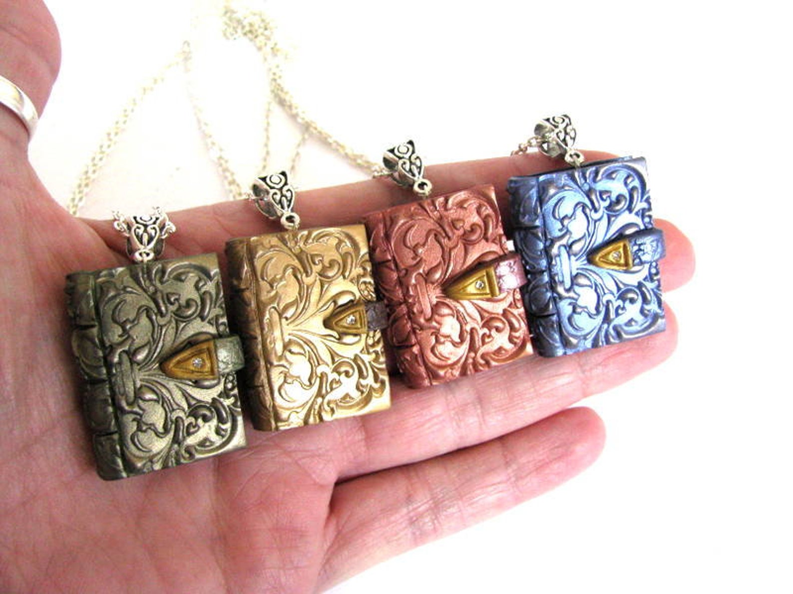 Miniature Book Necklace Mini Book Necklace Book Lover Gift Book Worm ...