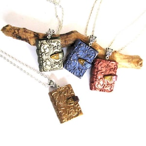 Miniature Book Necklace Mini Book Necklace Book Lover Gift Book Worm ...
