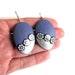 Blue Dainty Earrings Tiny Dangle Earrings Blue Silver Drop Earrings ...