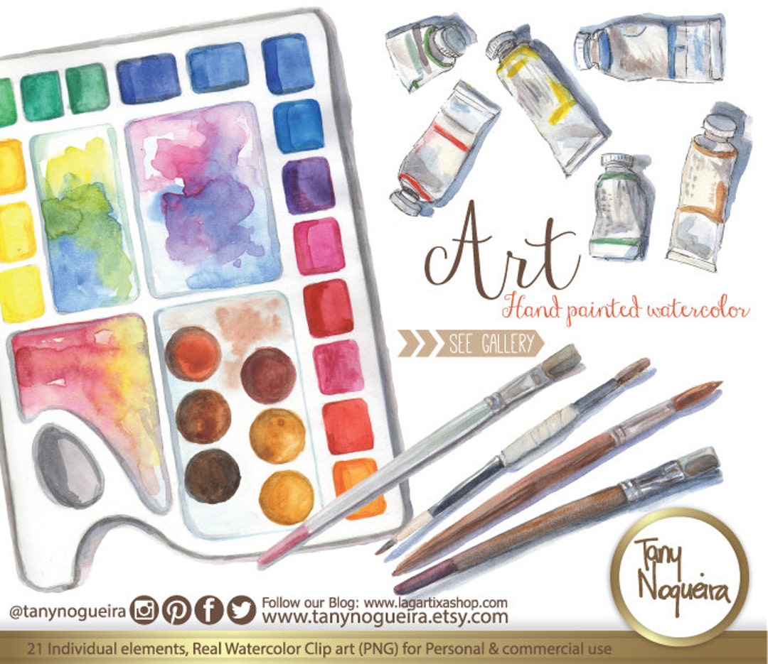 Art Elements, Watercolor, Painting, Brushes, Art Party, Clipart, Clip ...