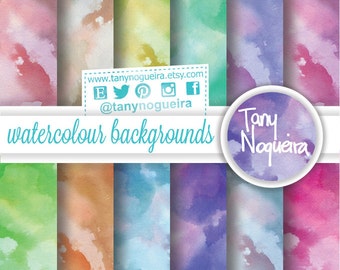 Watercolor Pink Ombre Digital Paper Watercolour Backgrounds | Etsy