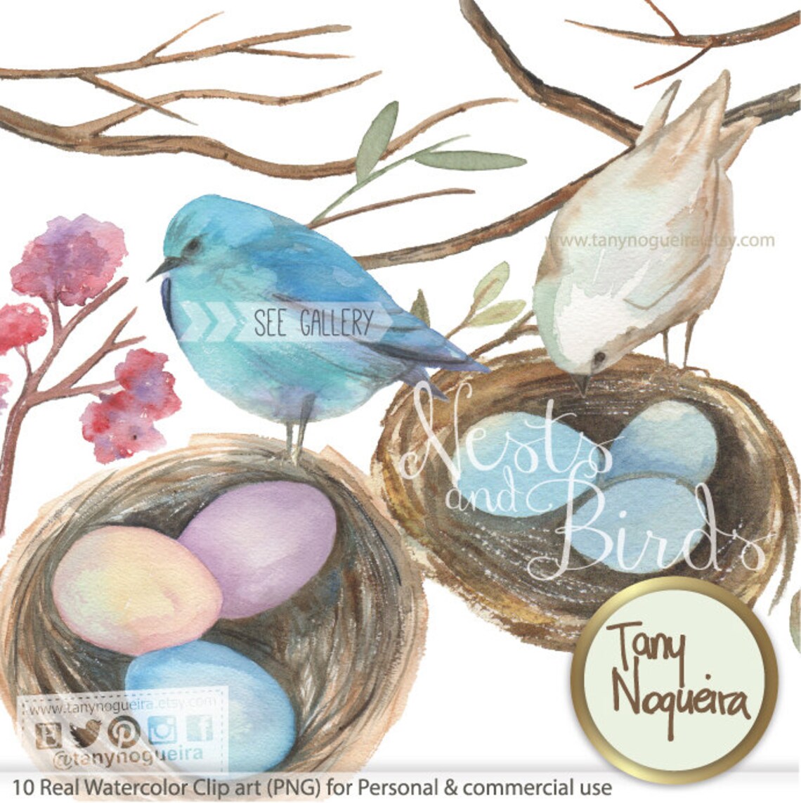 Nidos y Pajaritos HuevosPrimavera Pascua Pintados con - Etsy México