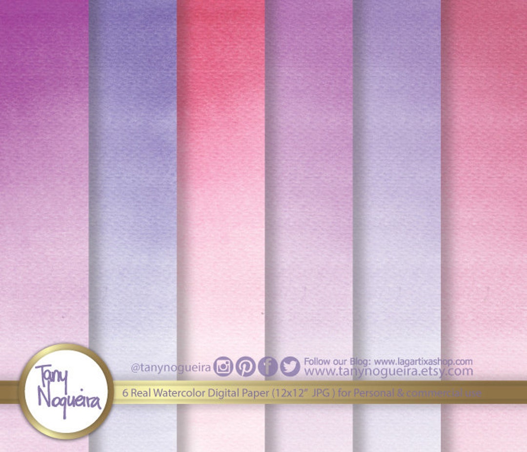 Watercolor Pink Ombre Digital Paper, Watercolour Backgrounds, Patterns ...