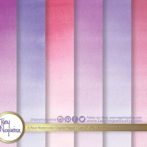 Watercolor Pink Ombre Digital Paper, Watercolour Backgrounds, Patterns ...