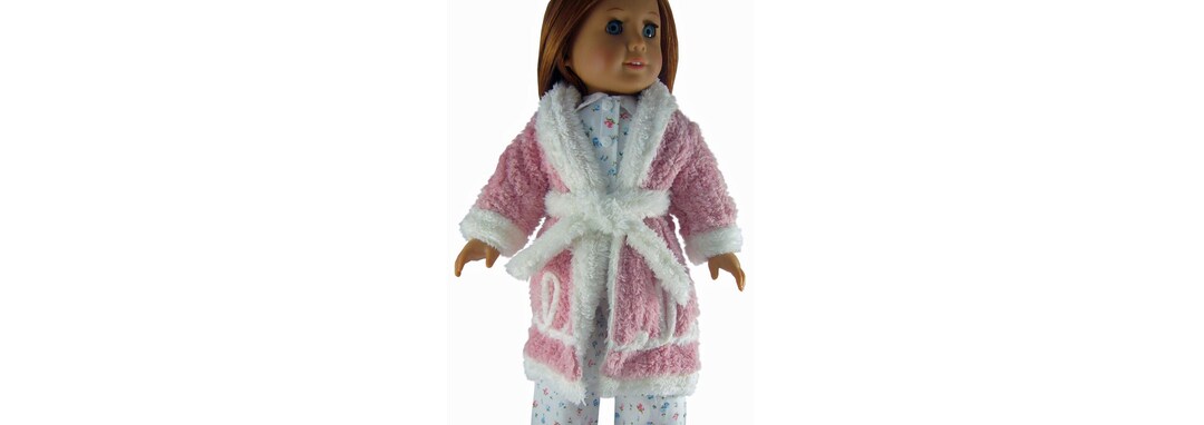 Pink Chenille Bathrobe Made to Fit Dolls Such as 18" American Girl Doll ...