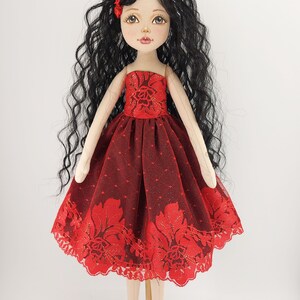 Rag Doll White Princess Doll 18 handmade in a Red Lace - Etsy