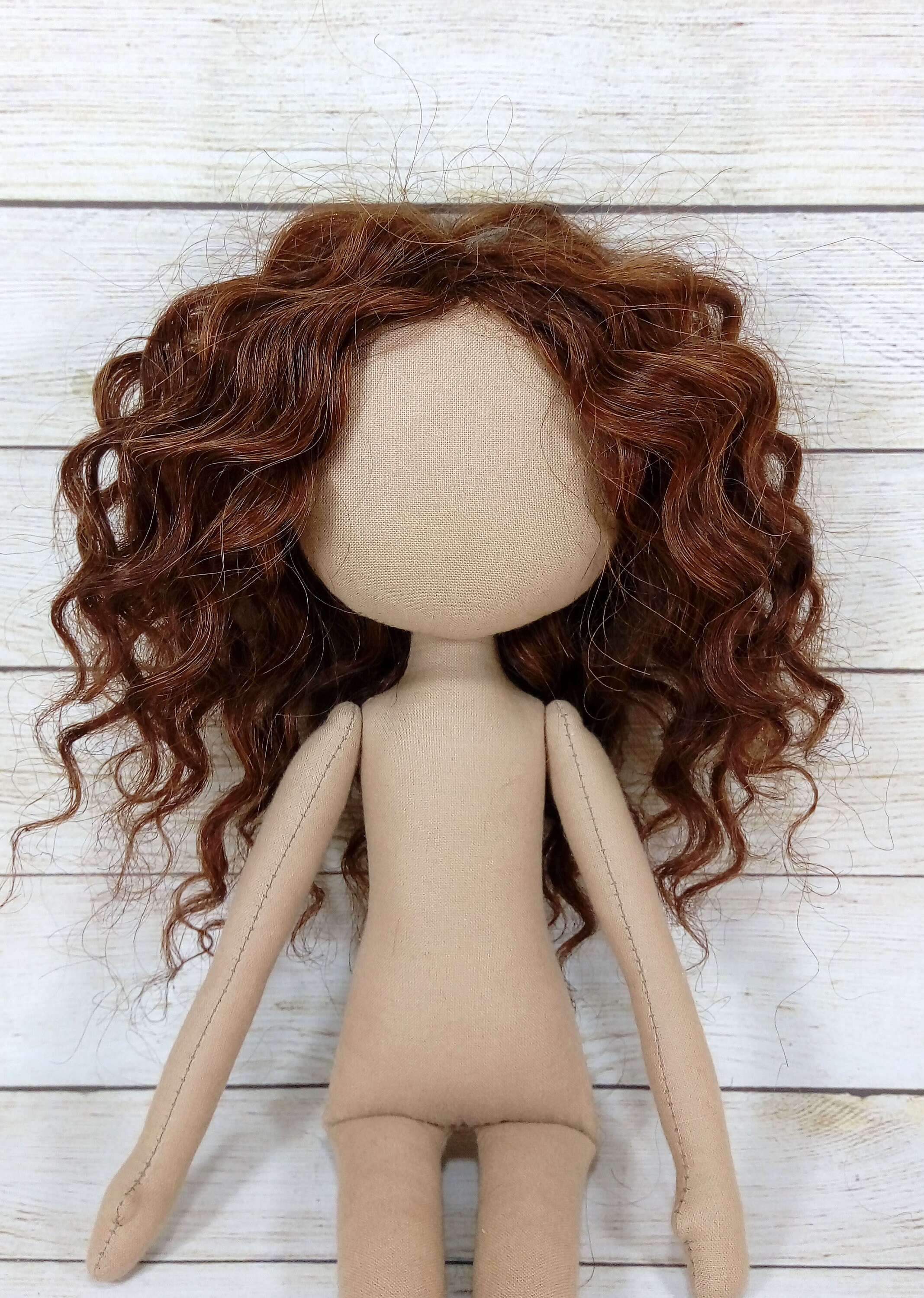 Blank Doll Body With Hairstyle 16", Brown Doll - Etsy
