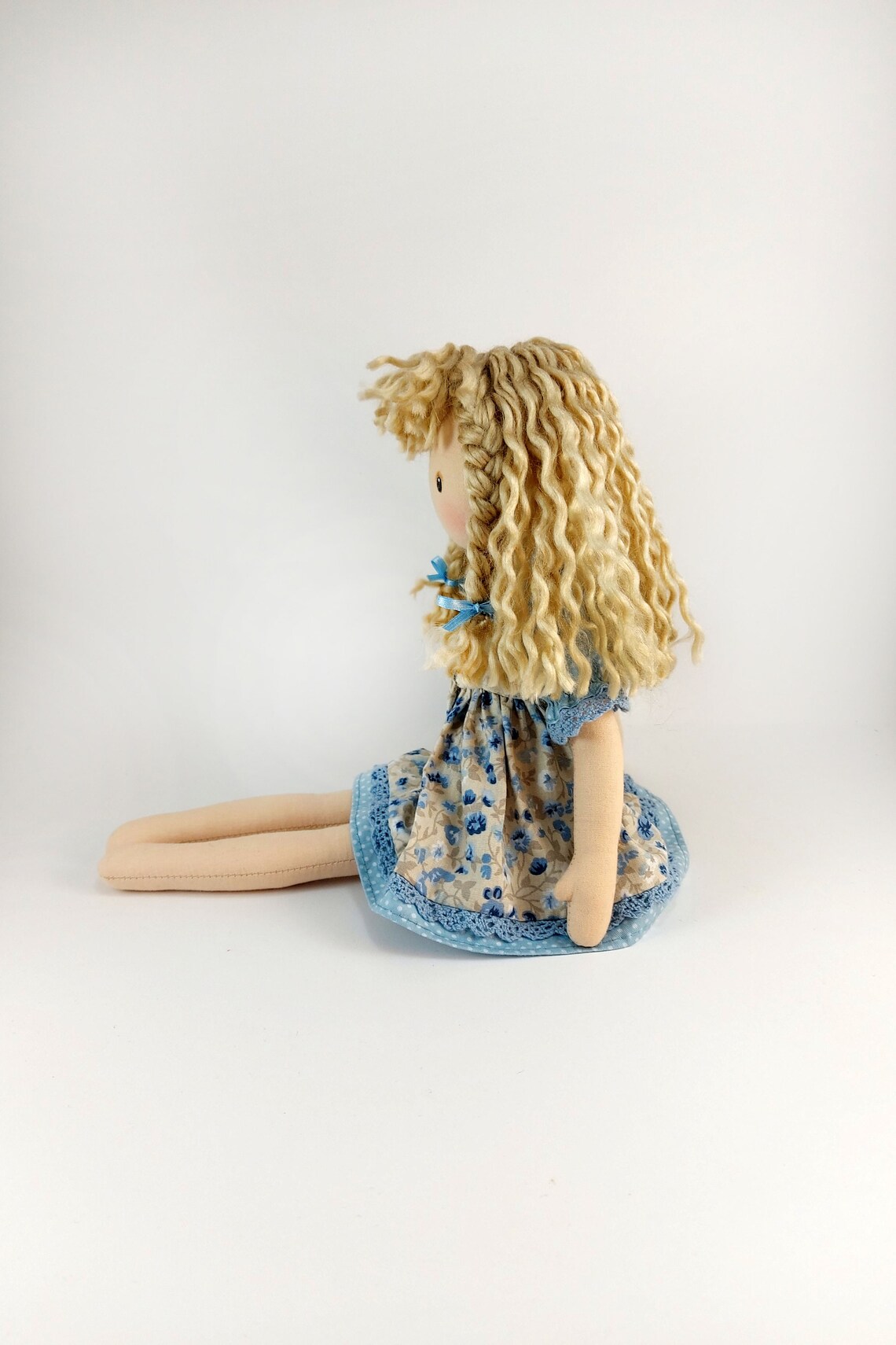 Rag Doll Anna Made of Cotton Fabric Textile Doll Gift for - Etsy