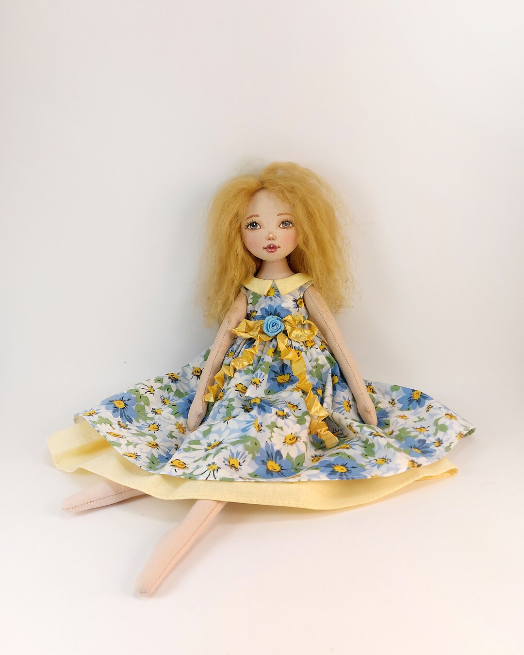 Handmade Rag Doll 18 Inch With Long Hair, Decorative Doll, Doll ...