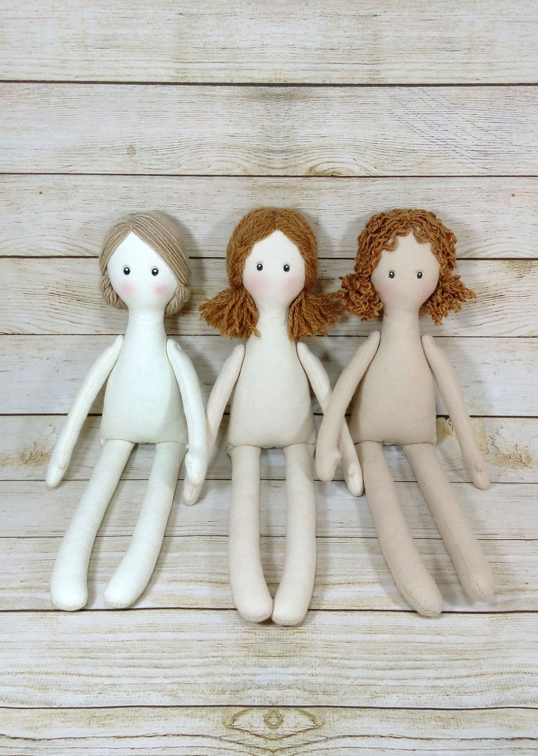 3 Blank Doll Body With Hairstyle-13", Ragdoll Body,the Body of the Doll ...