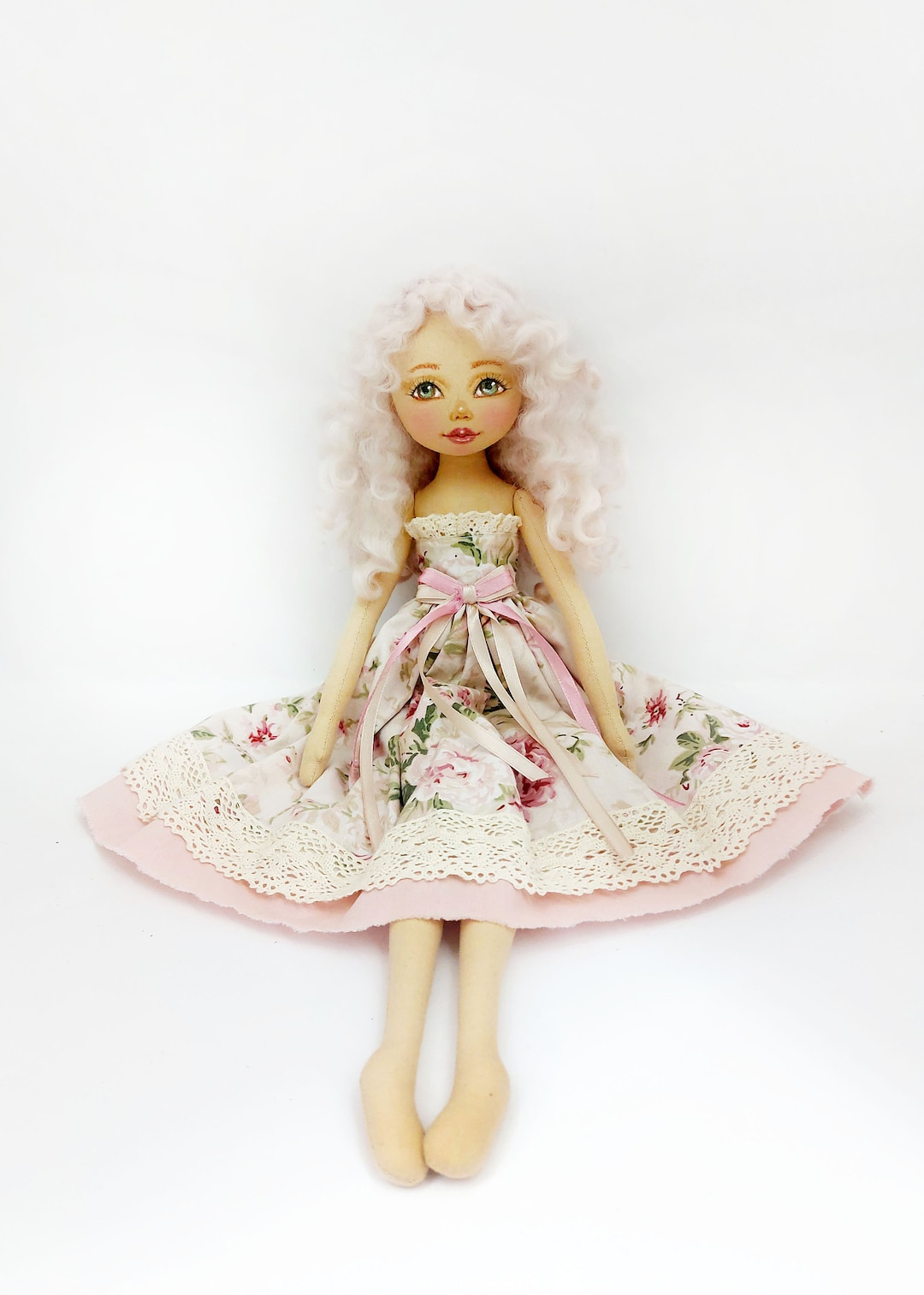 Handmade Rag Doll 18 Inch With Long Hair, Decorative Doll, Doll ...