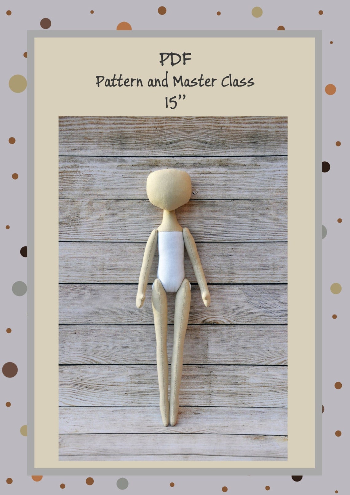 PDF Cloth Doll Pattern 15 PDF Sewing Tutorial Soft - Etsy