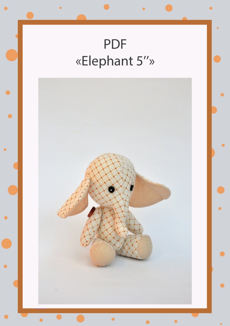 Elephant Pdf Pattern PDF Plush Elephant Stuffed Elephant | Etsy