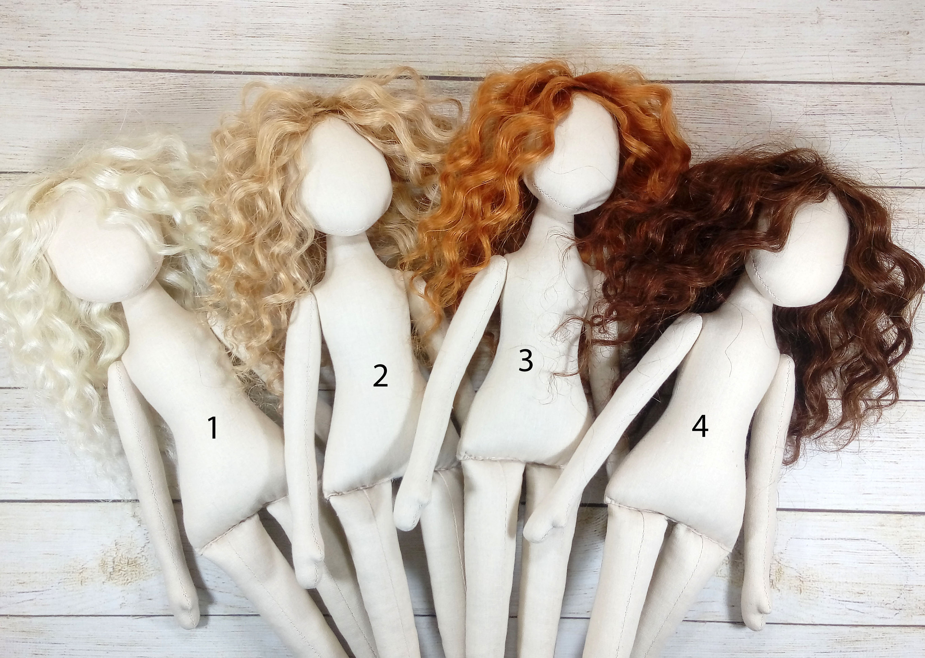 Faceless Doll Body With Hairstyle, 18 Inch Cloth Doll Base, Handmade ...