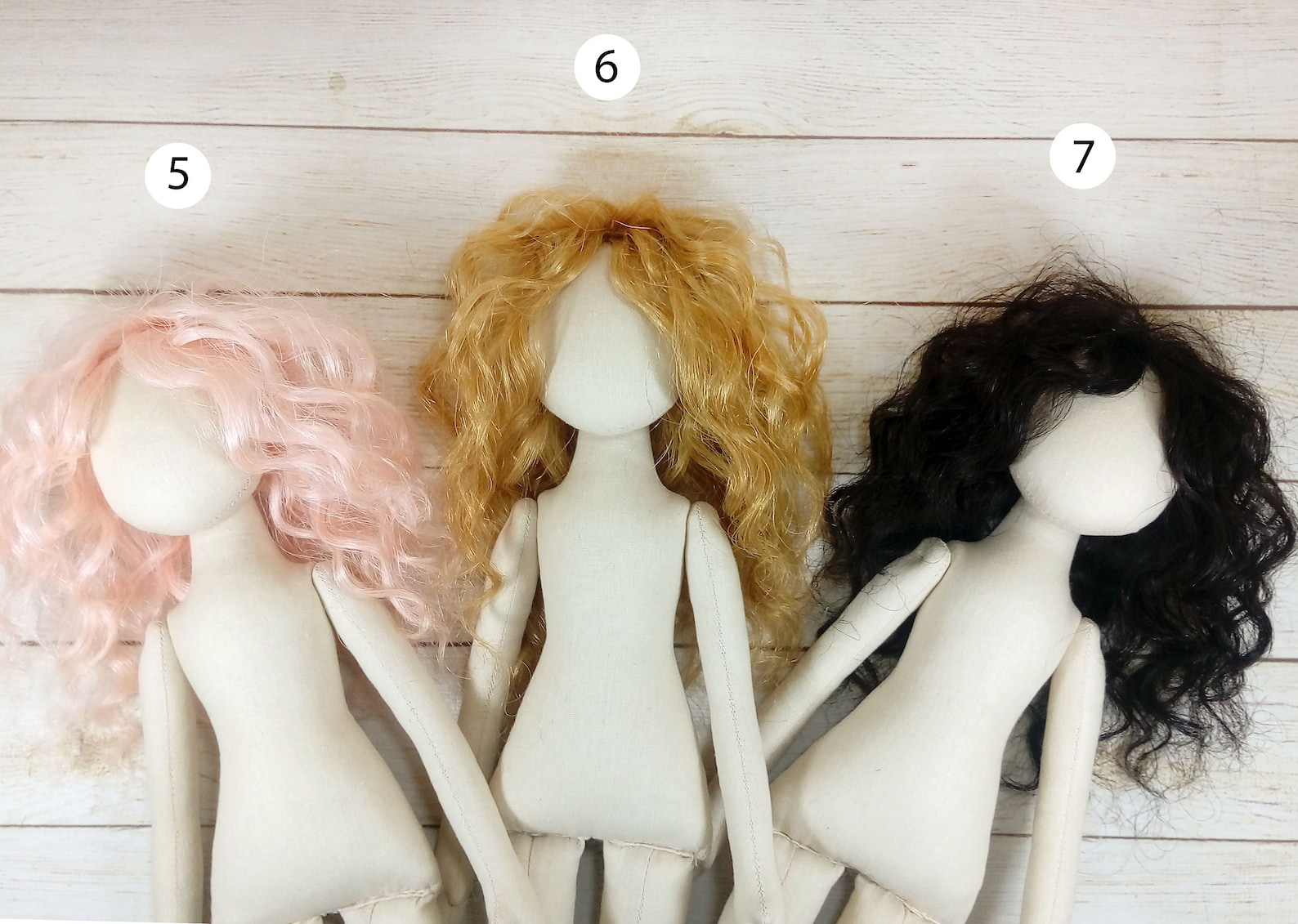 Faceless Doll Body With Hairstyle, 18 Inch Cloth Doll Base, Handmade ...