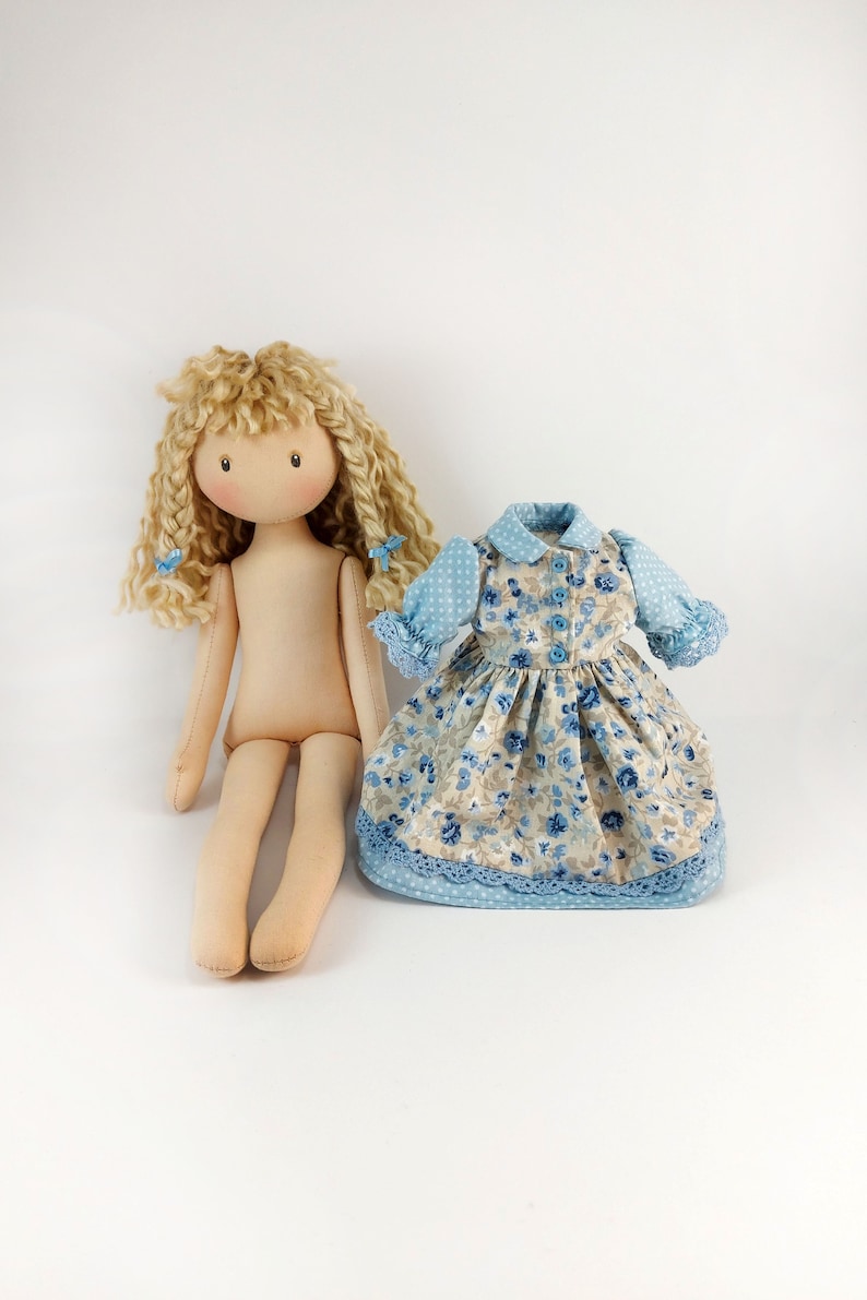Rag Doll Anna Made of Cotton Fabric Textile Doll Gift for - Etsy