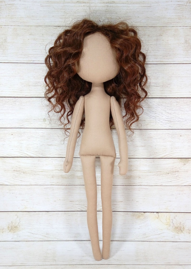 Blank doll body with hairstyle 16 Brown doll | Etsy