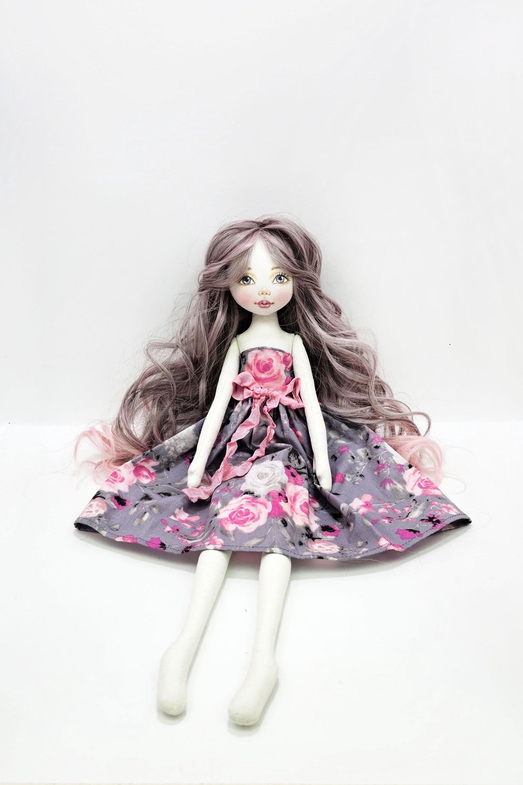Handmade 18-inch Rag Doll With Long Hair Princess Cotton Decorative ...