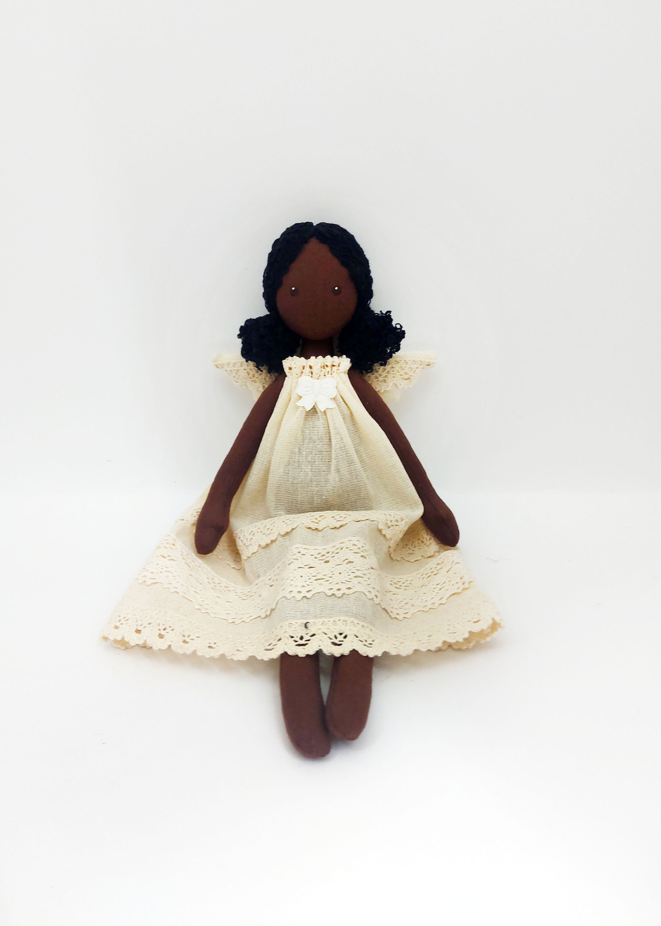 Angel Handmade Black Rag Doll - Etsy