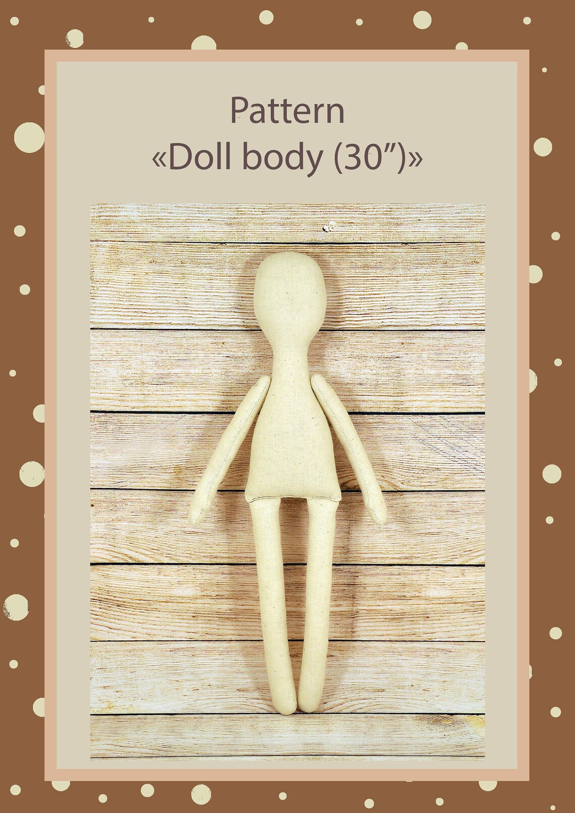 PDF Cloth Doll Pattern 30 soft Doll Pattern - Etsy