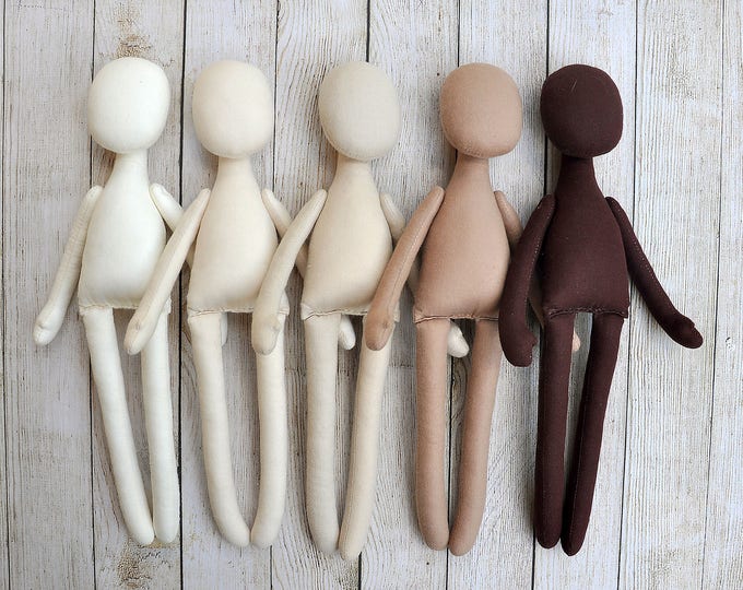 5 Blank Doll Body-13" Textile Dolls Blank Rag Doll Body Made of Cloth ...