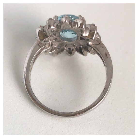 Blue Topaz Birthstone |Topaz Flower Ring|Blue Topaz R… - Gem