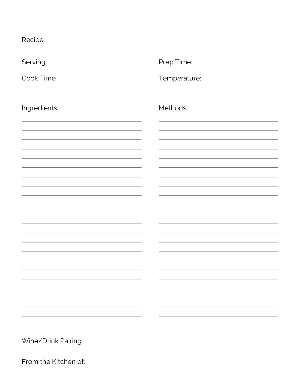 Recipe Journal and Memory Pages With Sample Prompts and Fill - Etsy