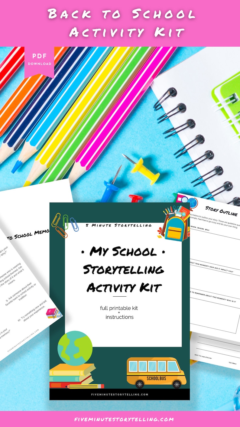 Back to School Storytelling Activity Kit: Printable Activity Kit ...