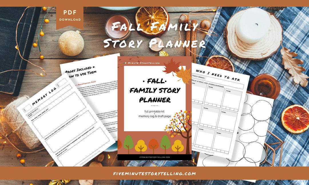 Fall Family Story Planner: Printable Planner, Minimalist Edition, US ...