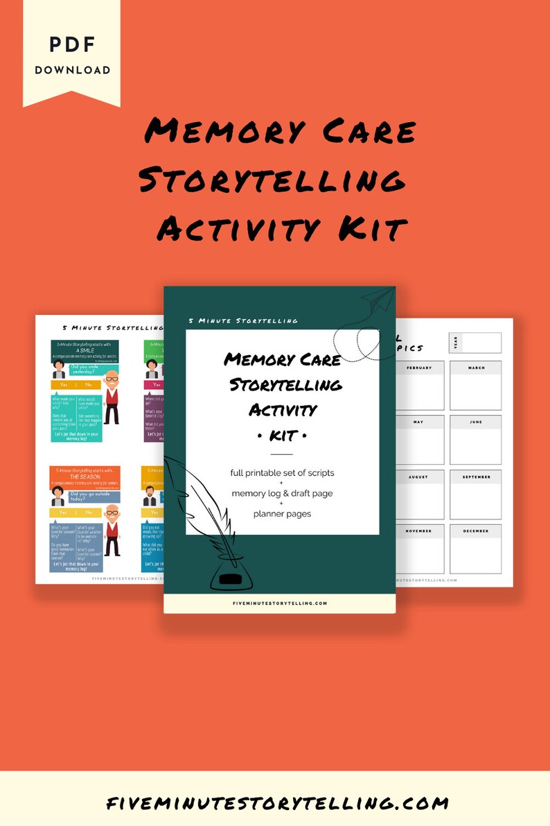 Memory Care Storytelling Activity Kit: Printable PDF, US Letter, A4 ...