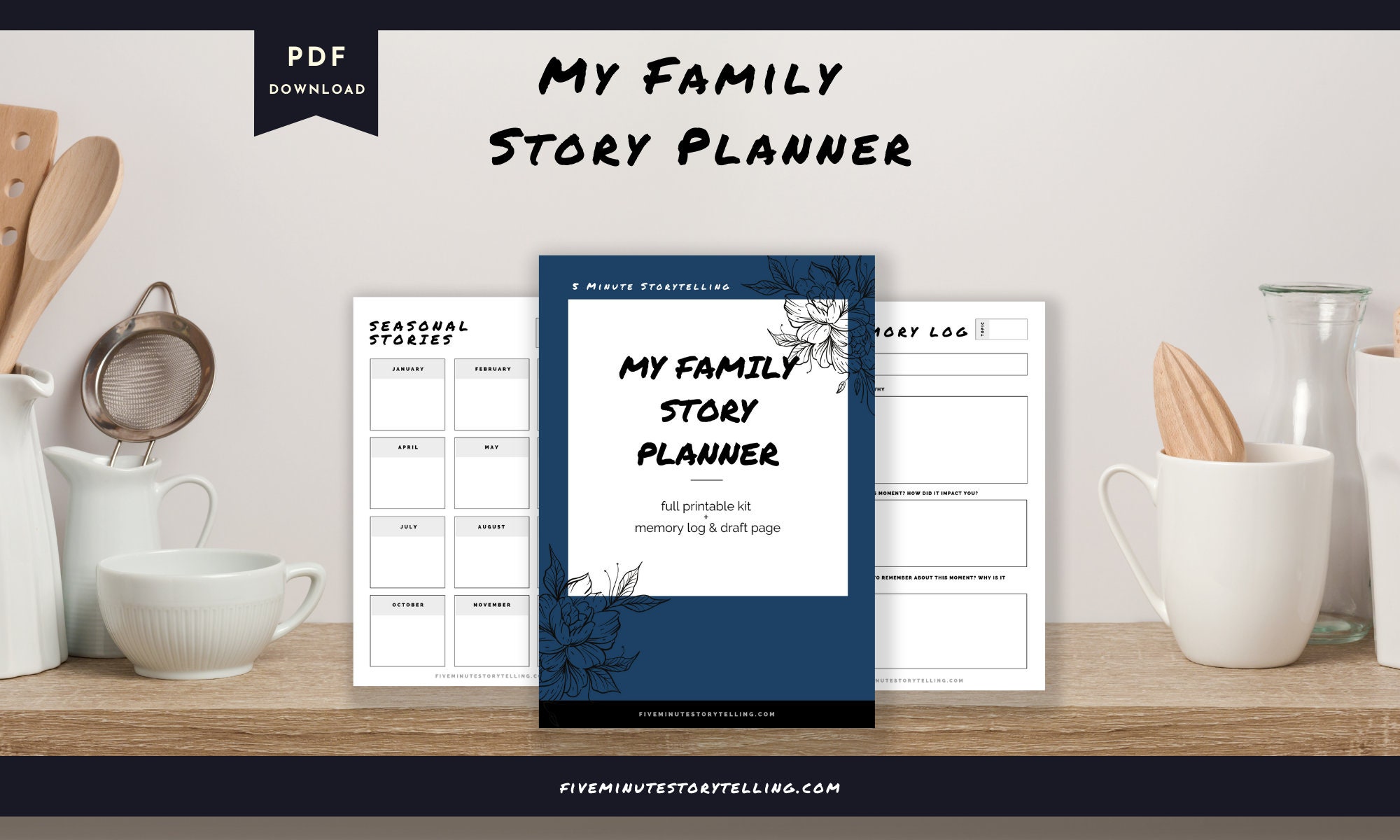 My Family Story Planner: Printable Planner, Minimalist Edition, US ...