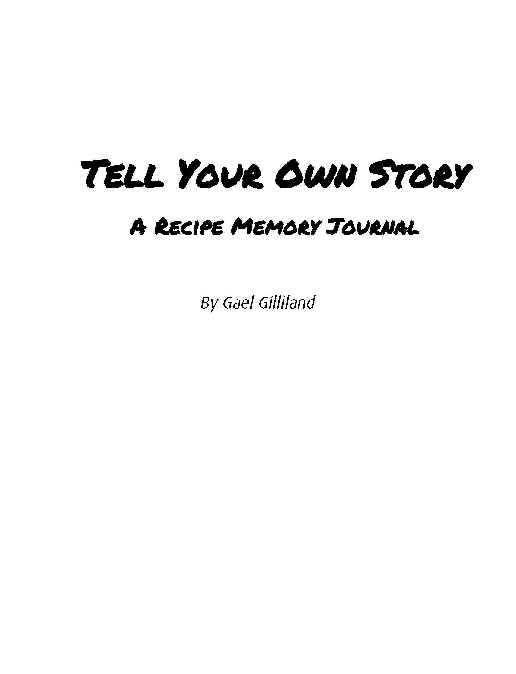 Recipe Journal and Memory Pages With Sample Prompts and Fill - Etsy