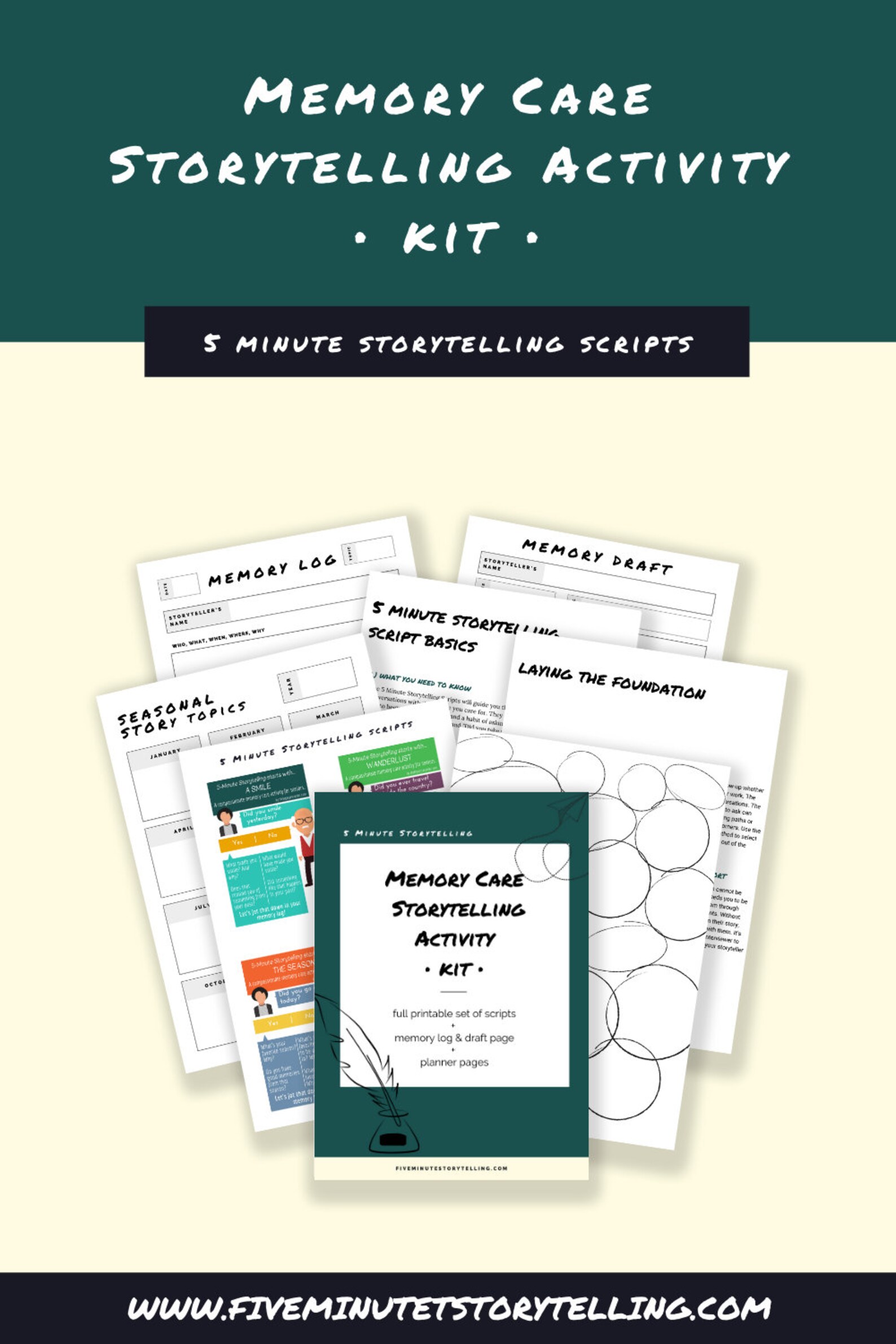 Memory Care Storytelling Activity Kit: Printable PDF, US Letter, A4 ...