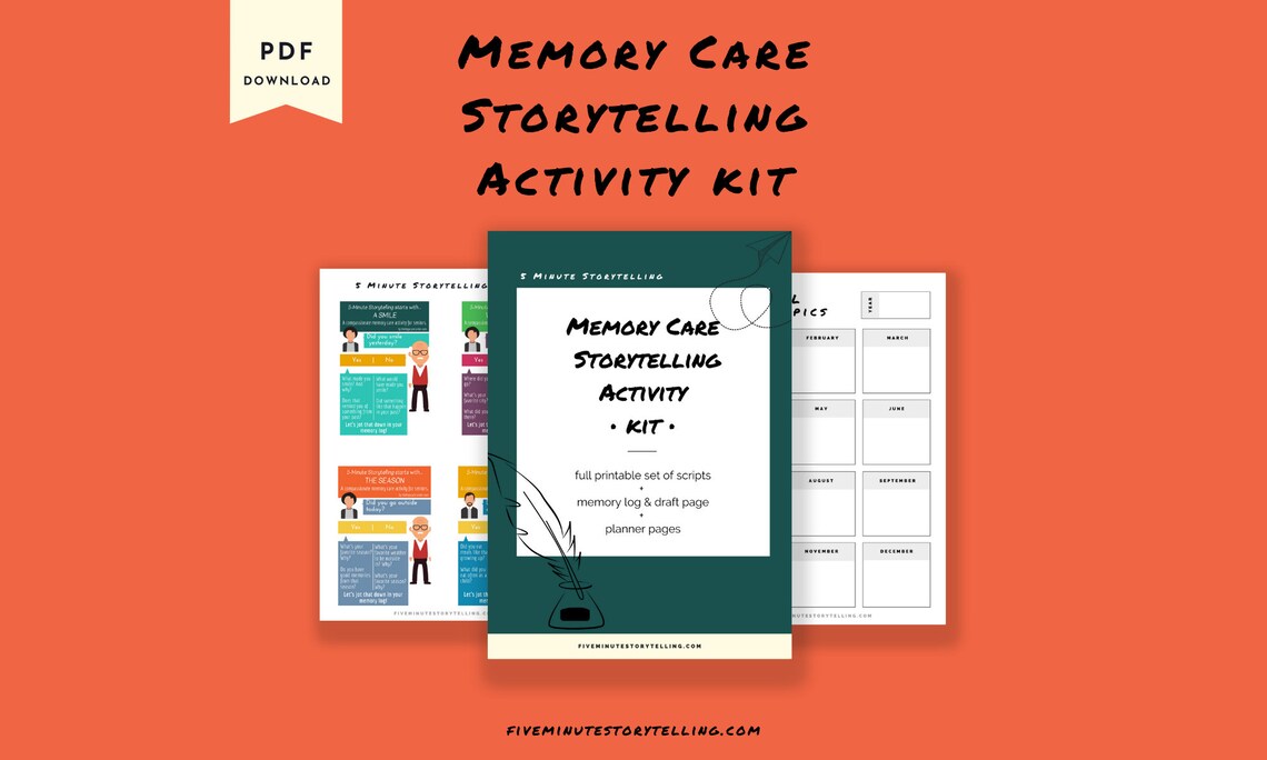 Memory Care Storytelling Activity Kit: Printable PDF, US Letter, A4 ...