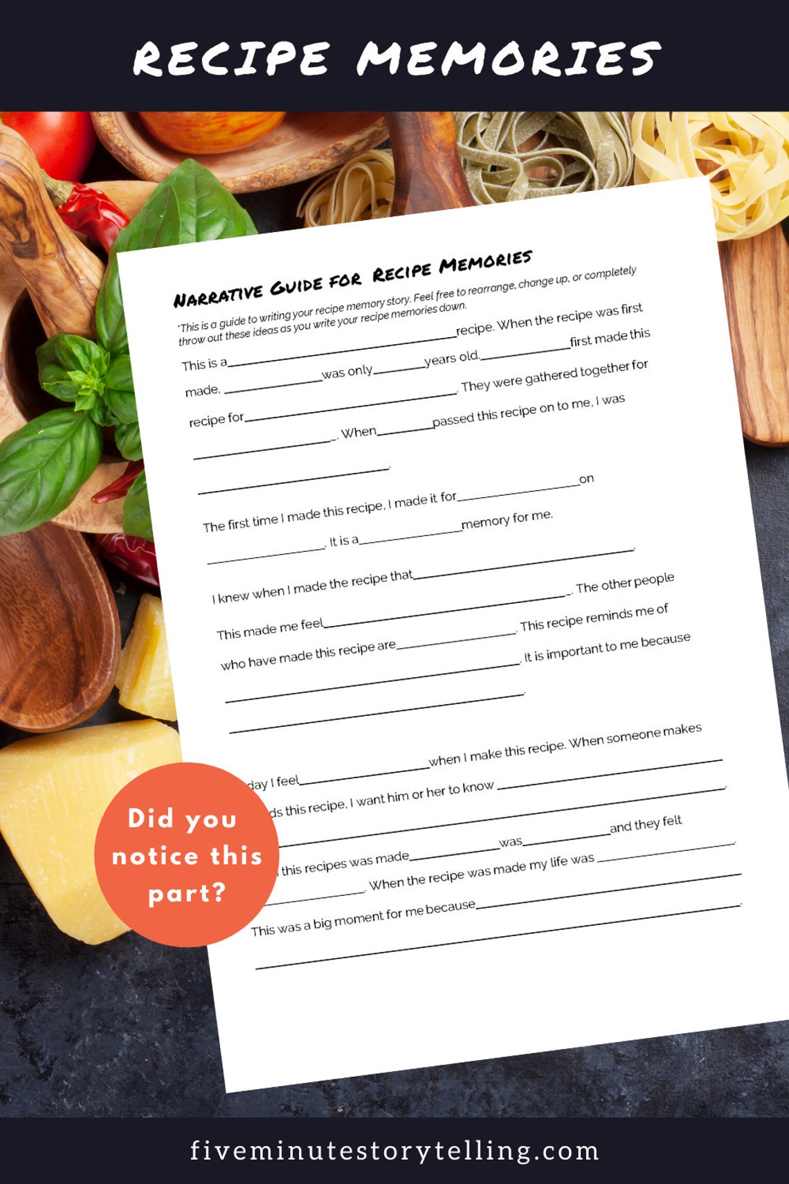 Recipe Journal and Memory Pages With Sample Prompts and Fill - Etsy