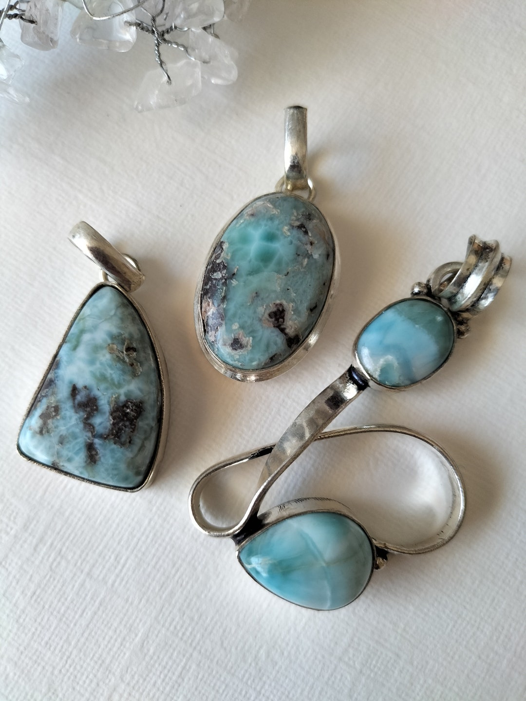 Genuine Larimar, Choose Your Pendant, Stone of Atlantis, Rare Stone ...