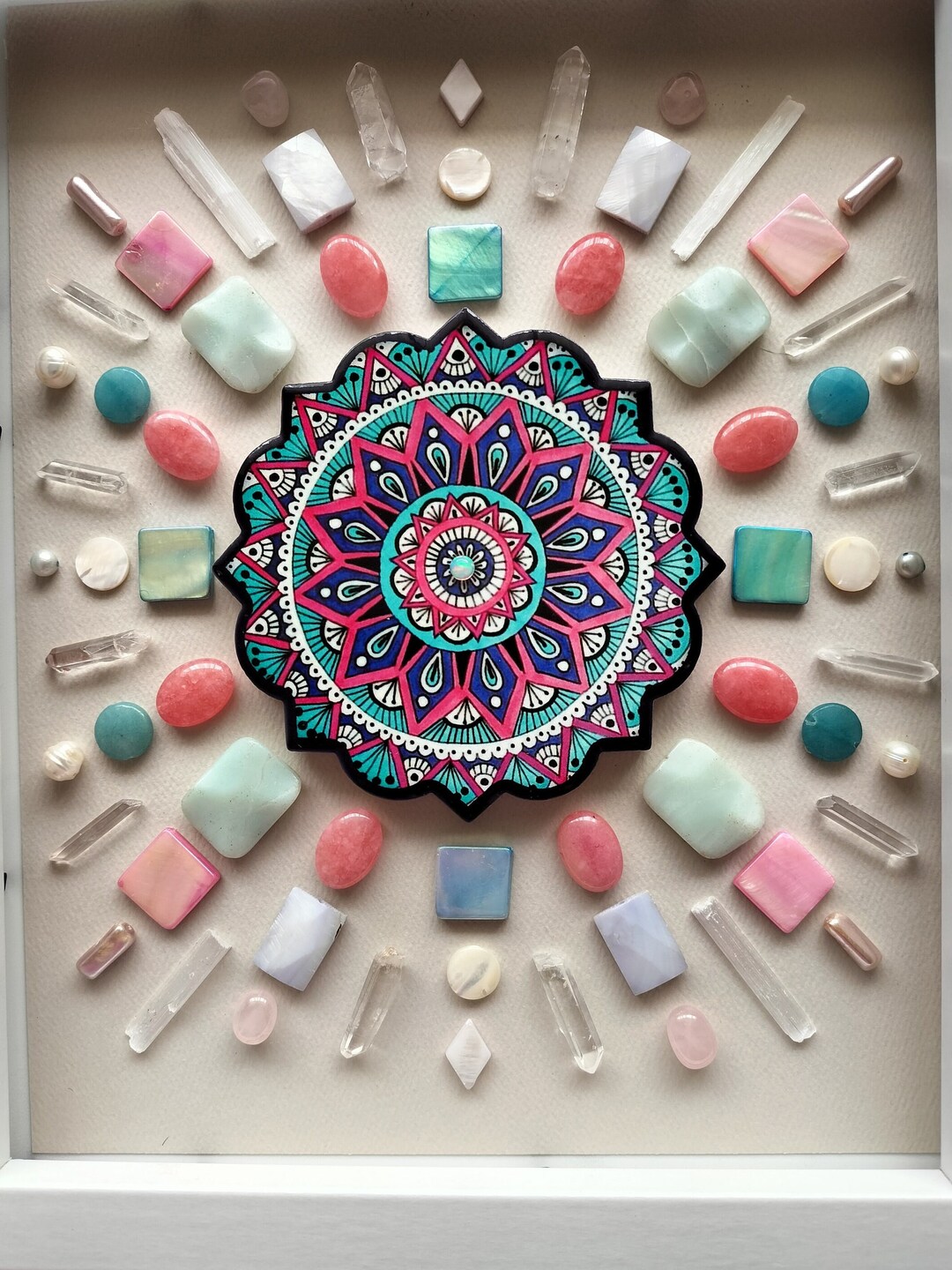 Crystal Mandala, Framed Crystal Art, Mandala Art, Crystal Grids, Self ...