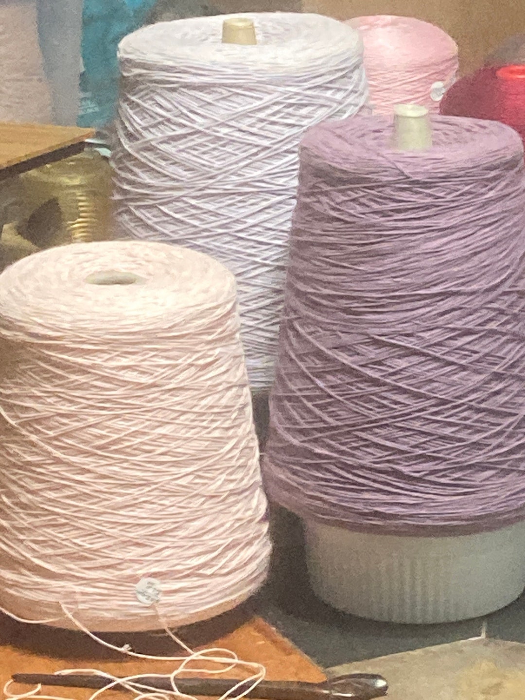 COTTON 8/2 Cones, Used. Medium Purple-light Purple-pale Pink-black ...