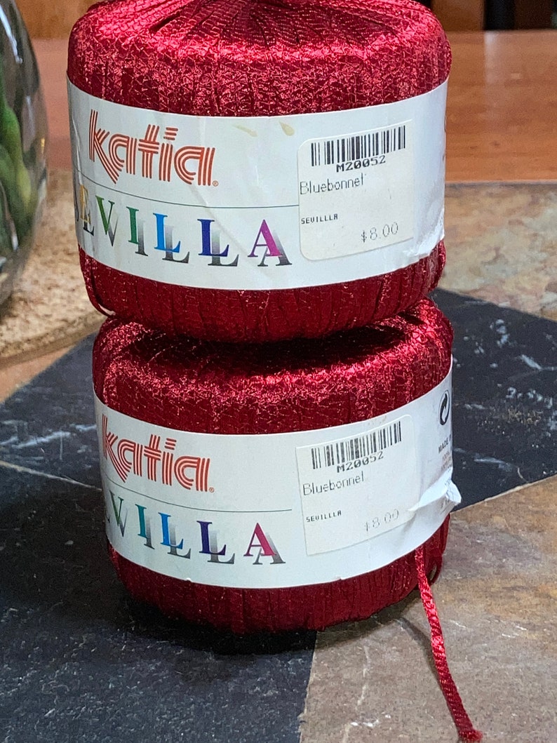 Katia SEVILLA Rich RED Nylon Ribbon Yarn. Accent NYLON Yarn, Craft ...